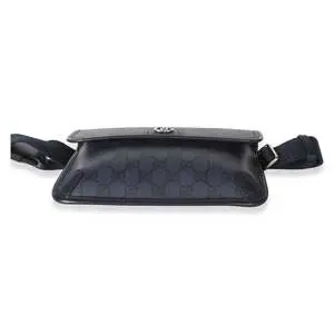 Gucci Navy Gg Supreme Canvas Ophidia Web Slim Belt Bag