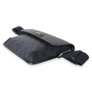 Gucci Navy Gg Supreme Canvas Ophidia Web Slim Belt Bag