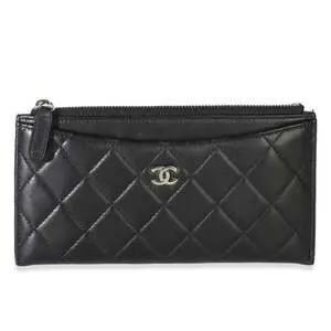 Chanel Quilted Lambskin Classic Zip Flat Pouch