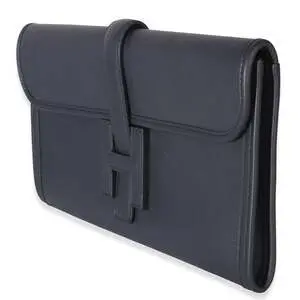 Hermès Evercolor Jige Élan Clutch - Blue