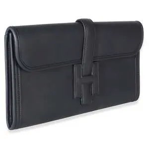 Hermès Evercolor Jige Élan Clutch - Blue