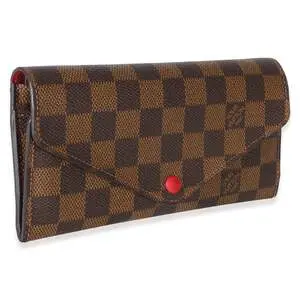 LOUIS VUITTON Red Damier Ebene Canvas Josephine Wallet