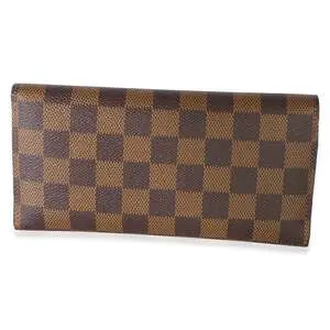 LOUIS VUITTON Red Damier Ebene Canvas Josephine Wallet