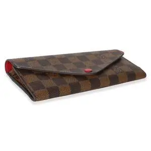 LOUIS VUITTON Red Damier Ebene Canvas Josephine Wallet