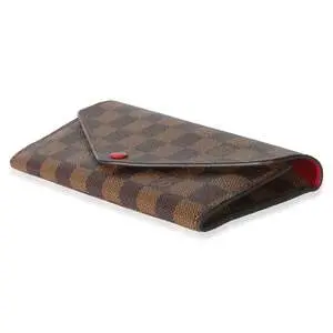 LOUIS VUITTON Red Damier Ebene Canvas Josephine Wallet