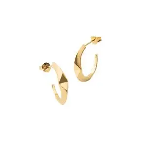 BOLD MANIFEST DESIGNS Upside Down Geometric Hoop Earrings Plated Silver - Gold