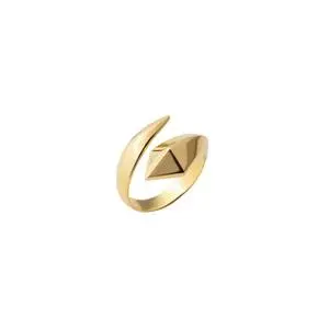 BOLD MANIFEST DESIGNS Adjustable Geometric Open Ring - Gold