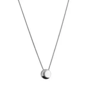 BOLD MANIFEST DESIGNS Pill Geometric Capsule Pendant Necklace Rhodium Plated - Silver