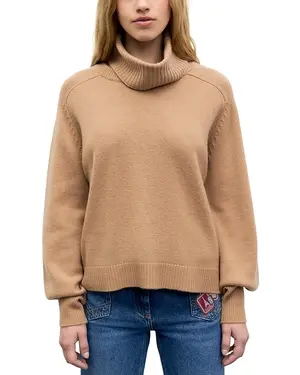 Gerard Darel Ramia Wool Turtleneck Sweater - Camel