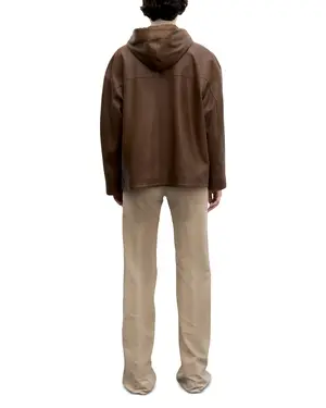 Gerard Darel Pam Leather Hooded Jacket