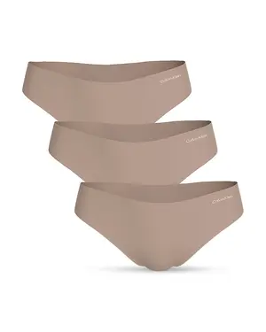 Calvin Klein Invisibles Thong, Pack Of 3 Cedar/cedar/cedar