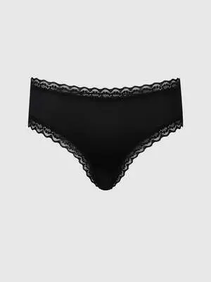 Frederick's Of Hollywood Daphne Satin & Lace Open Back Hipster - Black