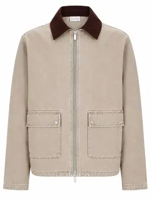 Drole De Monsieur Giacca In Denim Con Zip - Brown