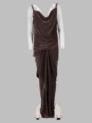 Rick Owens Abito Drappeggiato In Velluto