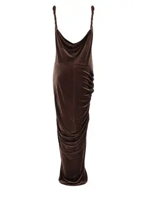 Rick Owens Abito Drappeggiato In Velluto
