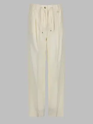 Moncler Drawstring Wool Trousers - Ivory