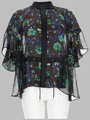 Sacai Blusa Con Stampa Floreale