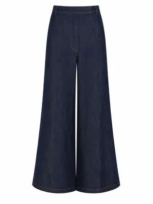 Dries Van Noten Wide Leg Denim Trousers