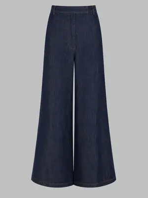 Dries Van Noten Wide Leg Denim Trousers