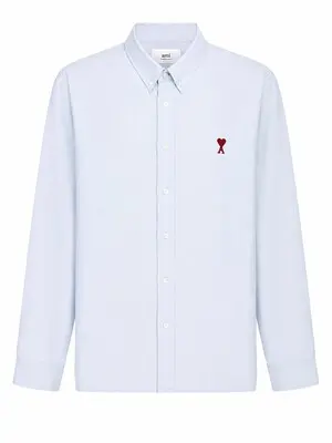 AMI Paris Camicia Con Logo - Azure