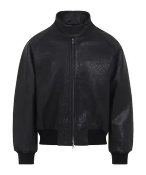 Studio Nicholson Over Leather Jacket - Black