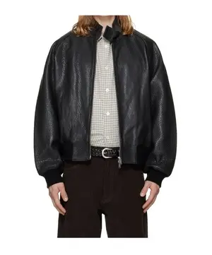 Studio Nicholson Leather Bomber Jacket