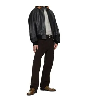 Studio Nicholson Leather Bomber Jacket