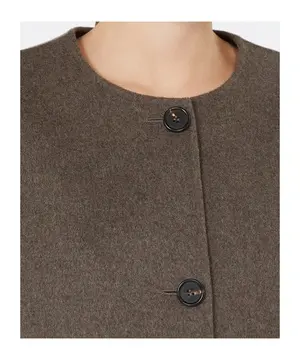 Max Mara Cropped Wool Broadcloth Jacket Medium Grey