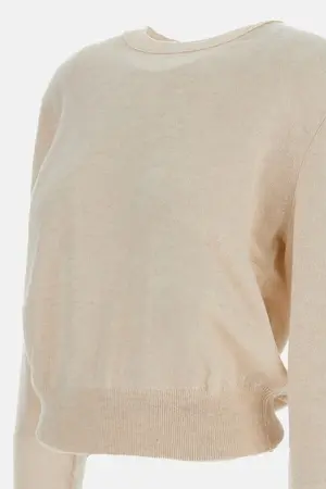 LISA YANG Greer Ribbed Knit Sweater - Nude