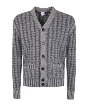 Aspesi Ribbed V-neck Knit Top - Grey