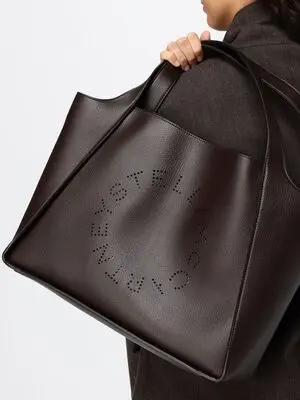 Stella McCartney Perforated Logo Handbag - Brown