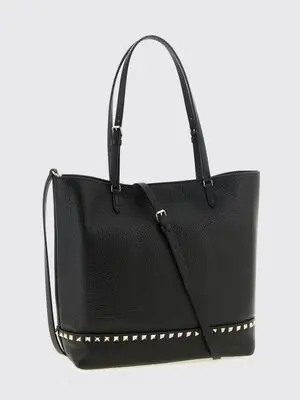 Valentino Garavani Rockstud Grained Leather Tote Bag With Studs - Black