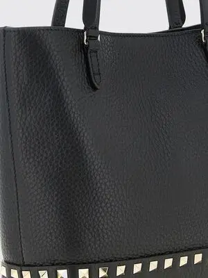 Valentino Garavani Rockstud Small Grained Calfskin Leather Tote Bag - Black