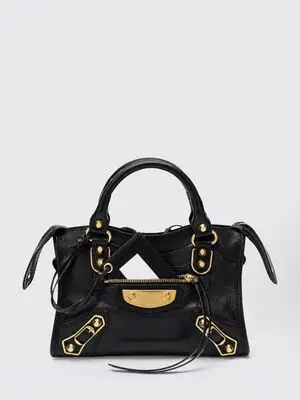 Balenciaga Le City Uptown Studded And Embroidered Leather Handbag - Black