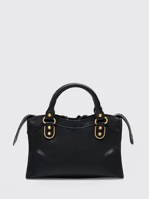Balenciaga Le City Uptown Studded And Embroidered Leather Handbag - Black