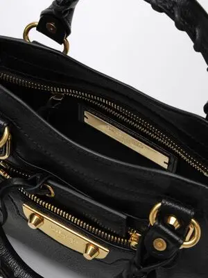 Balenciaga Le City Uptown Studded And Embroidered Leather Handbag - Black