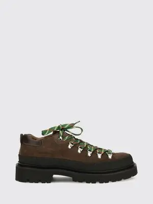 Dsquared2 Suede Calfskin Derby Shoes With Notched Sole - Dark