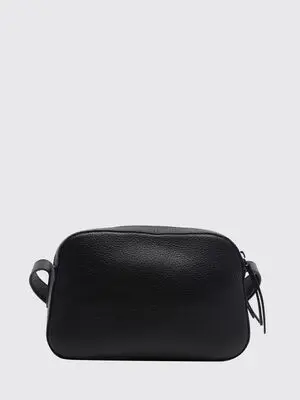 COCCINELLE Grained Leather Crossbody Bag With Zip And Laminated Logo - Black