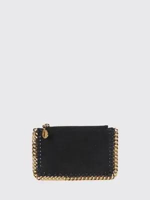 Stella McCartney Falabella Suede-effect Synthetic Leather Flat Card Holder - Black