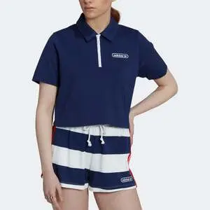 Adidas Original Crop Zip Polo Shirt