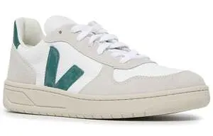 VEJA V-10 B-mesh Lace-up Sneakers 'white Beige Green - White/beige/green