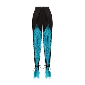 ÚCHÈ Feather-accented Trousers