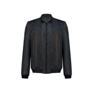 ÚCHÈ Snake Print Bomber Jacket - Black