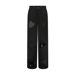ÚCHÈ Denim Seven Hearts Pants