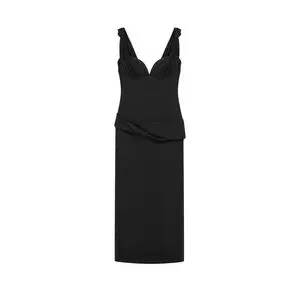 NOCTURNE Boned Sweetheart Peplum Midi Dress