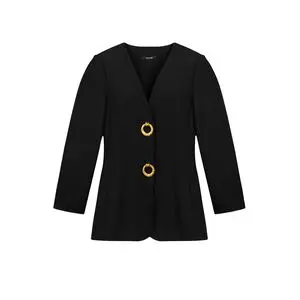 NOCTURNE Ring Button Wrap Front Jacket