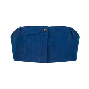 ÚCHÈ Denim Cropped Top