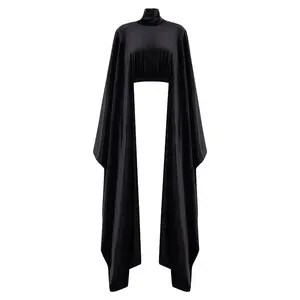 ÚCHÈ Velvet Agbada Sleeves Crop Top