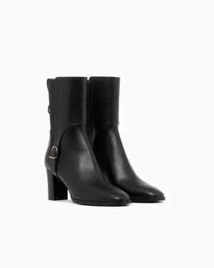 Giorgio Armani Boot With Rubber Details And Leather Sole