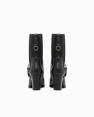 Giorgio Armani Boot With Rubber Details And Leather Sole